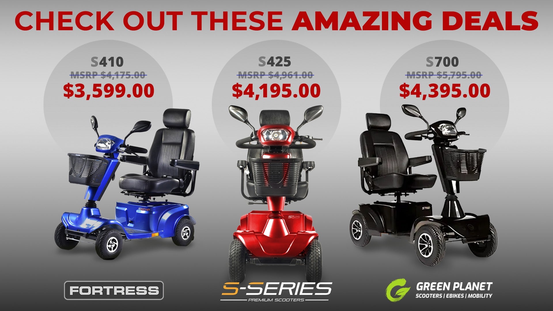 Fortress S-Series Mobility Scooters – Green Planet Scooters